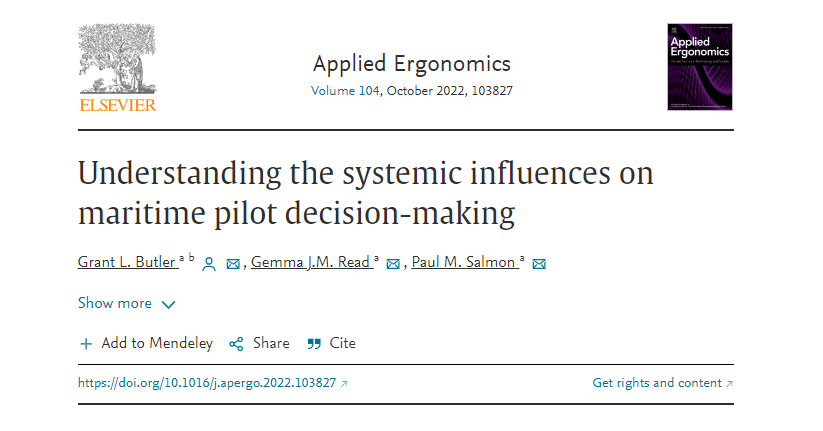 Study: Understanding the systemic influences on maritime pilot decision ...
