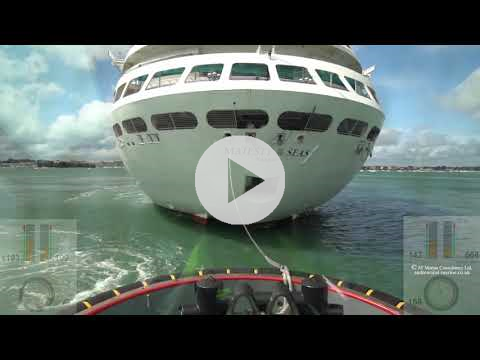 'Majesty of the Seas' berthing Portsmouth International Port. Tug view ...