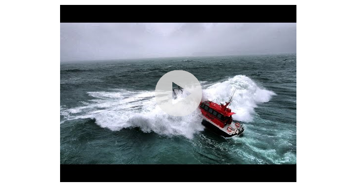 Rough weather sea trials of ‘Port Láirge’ punching through breakers and ...
