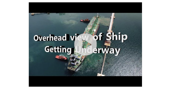 Overhead View of Ship Getting Underway in Guayania Puerto Rico - Marine ...