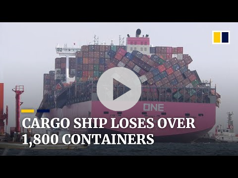 Cargo ship ONE Apus loses more than 1,800 containers in Pacific storm ...