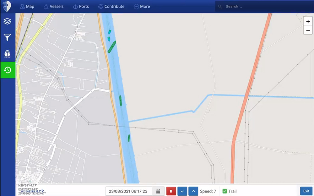 Realtime run-through of Ever Given - Marine-Pilots.com